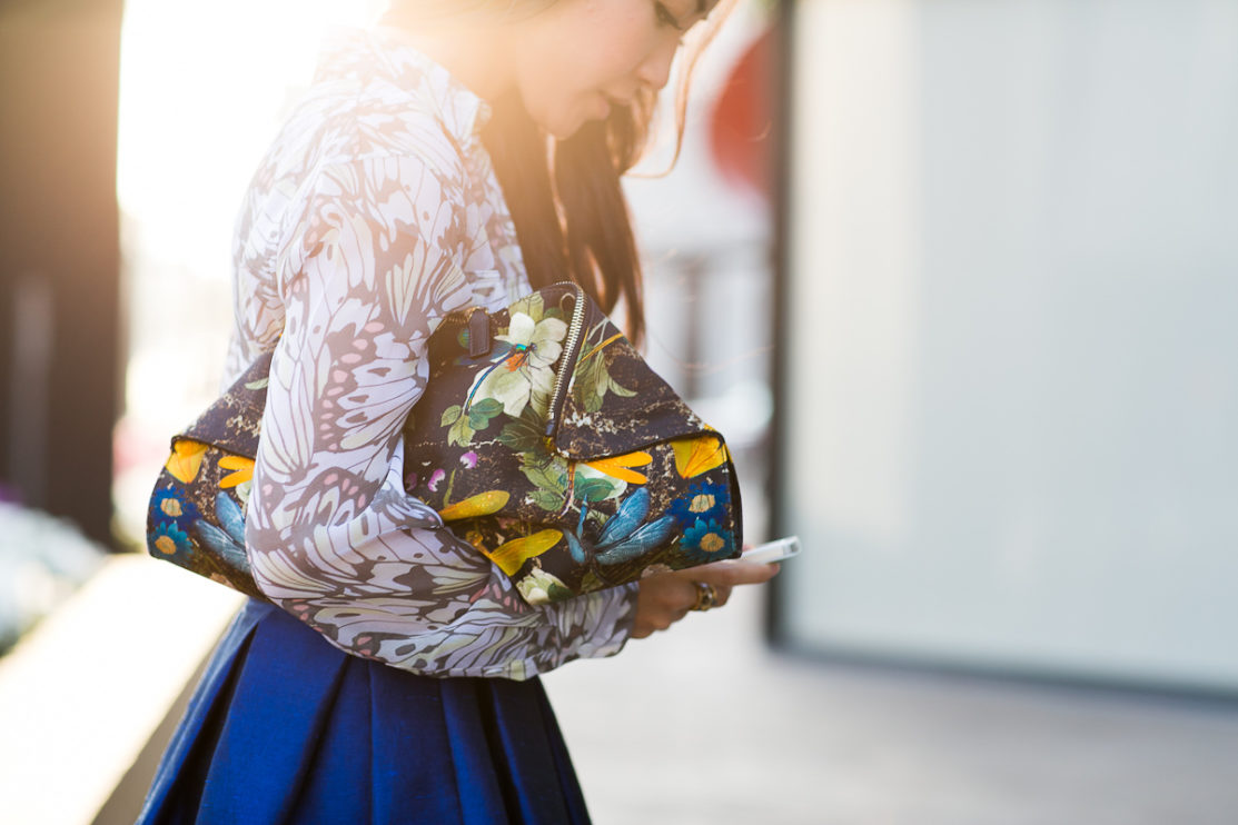 Butterflies :: Sheer silk & Cobalt blue details - Wendy's Lookbook